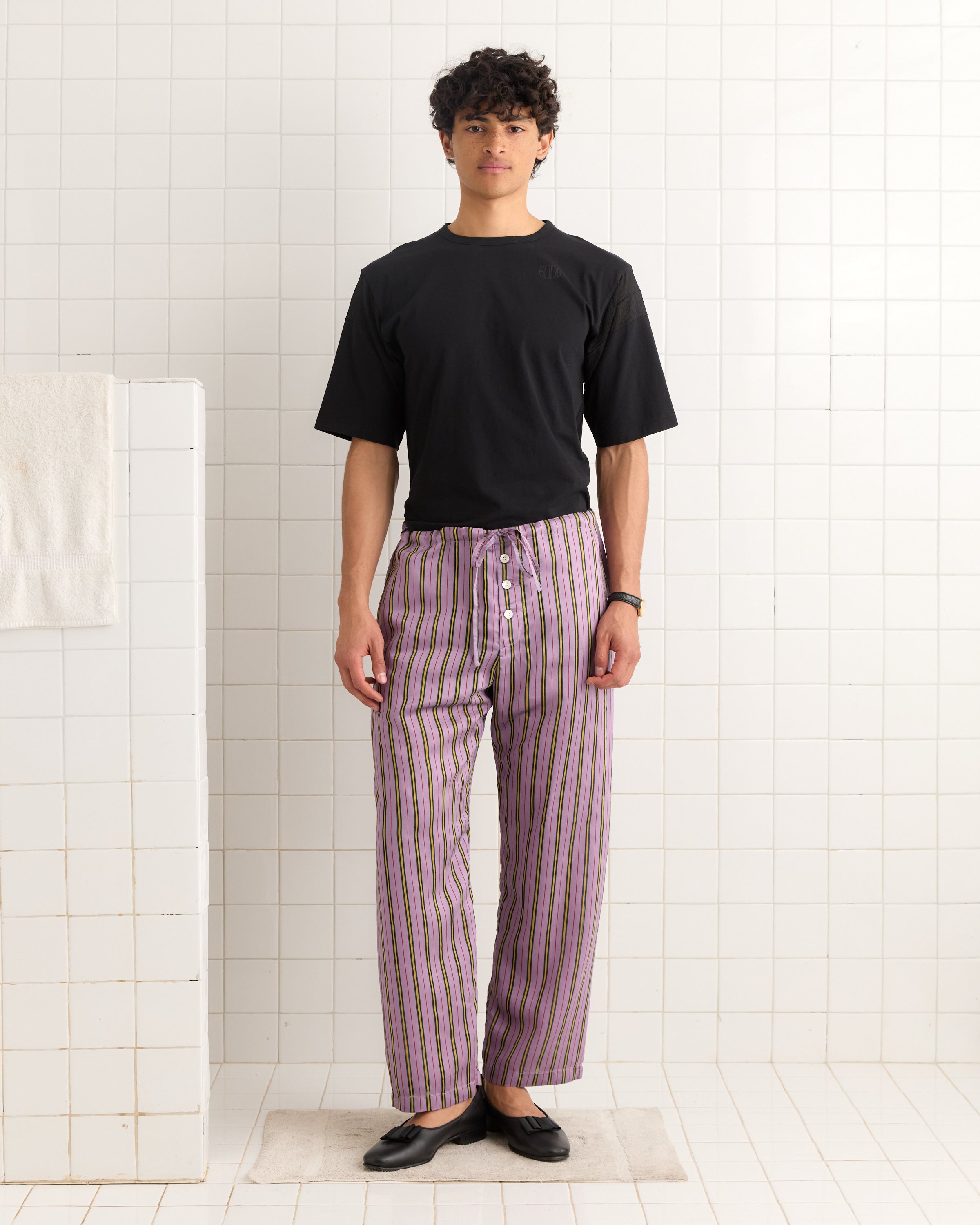 Alumni Stripe Pajama Pants- Purple – BODE
