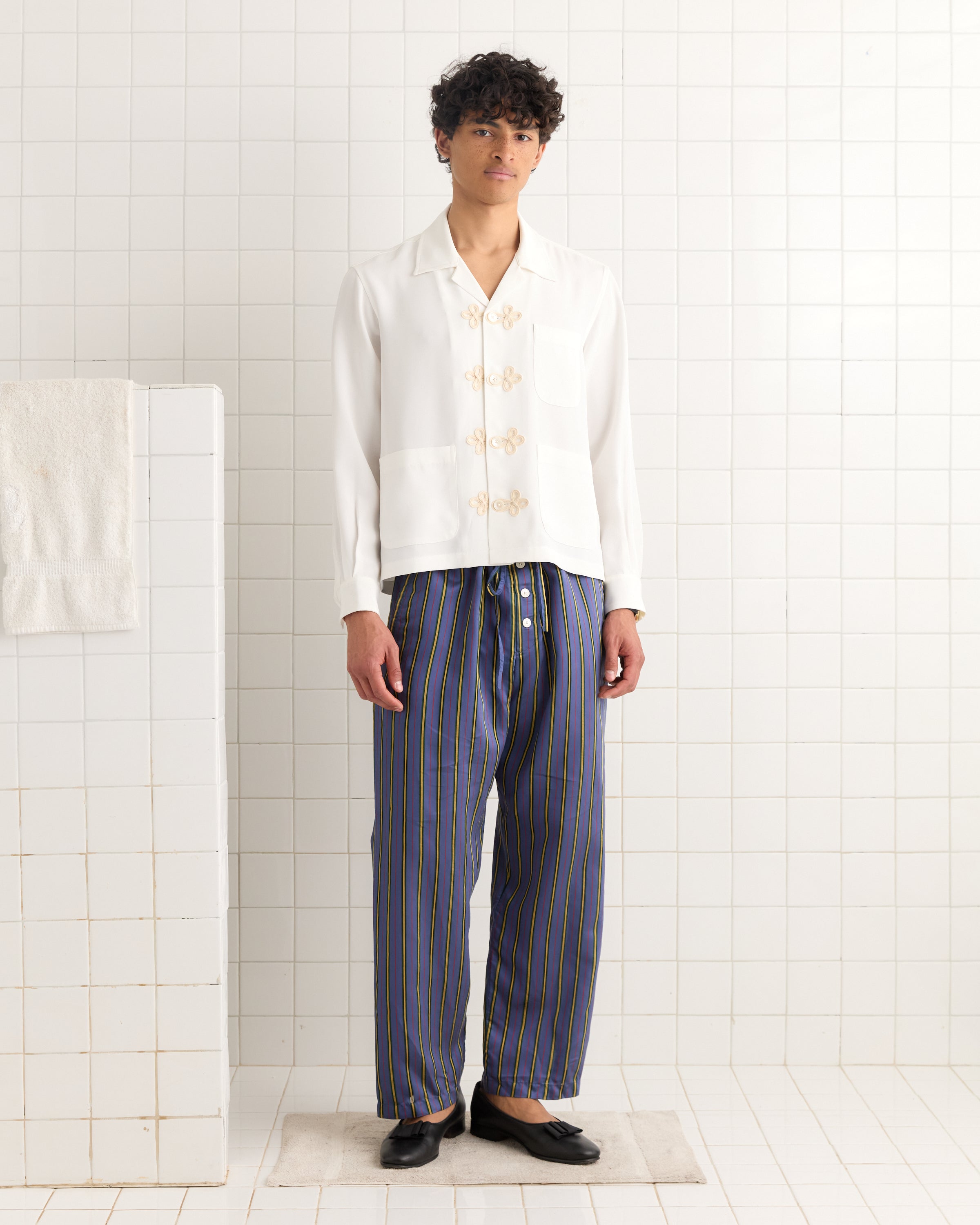 Alumni Stripe Pajama Pants- Blue – BODE