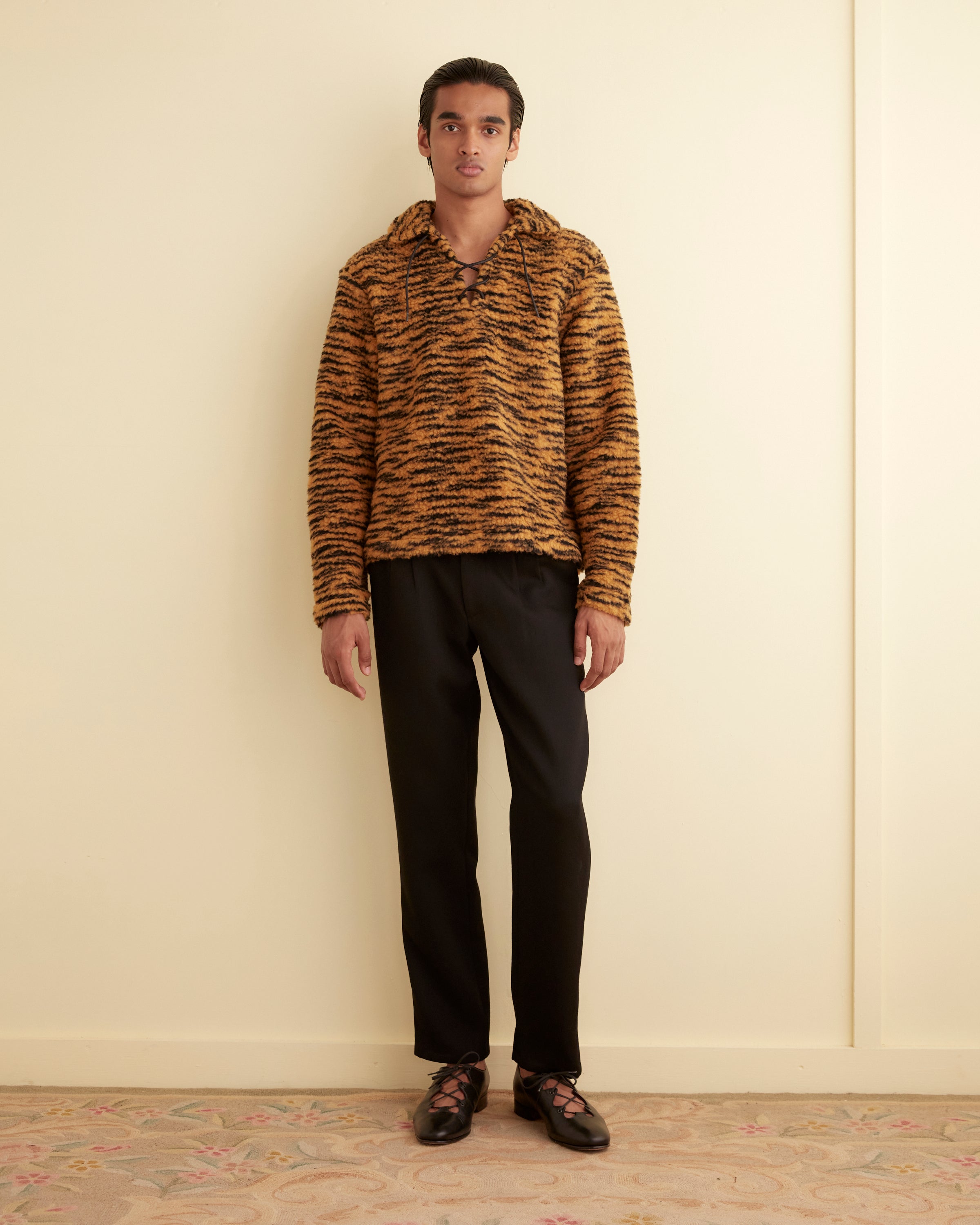 Fleece Tie-Up Pullover - Orange – BODE