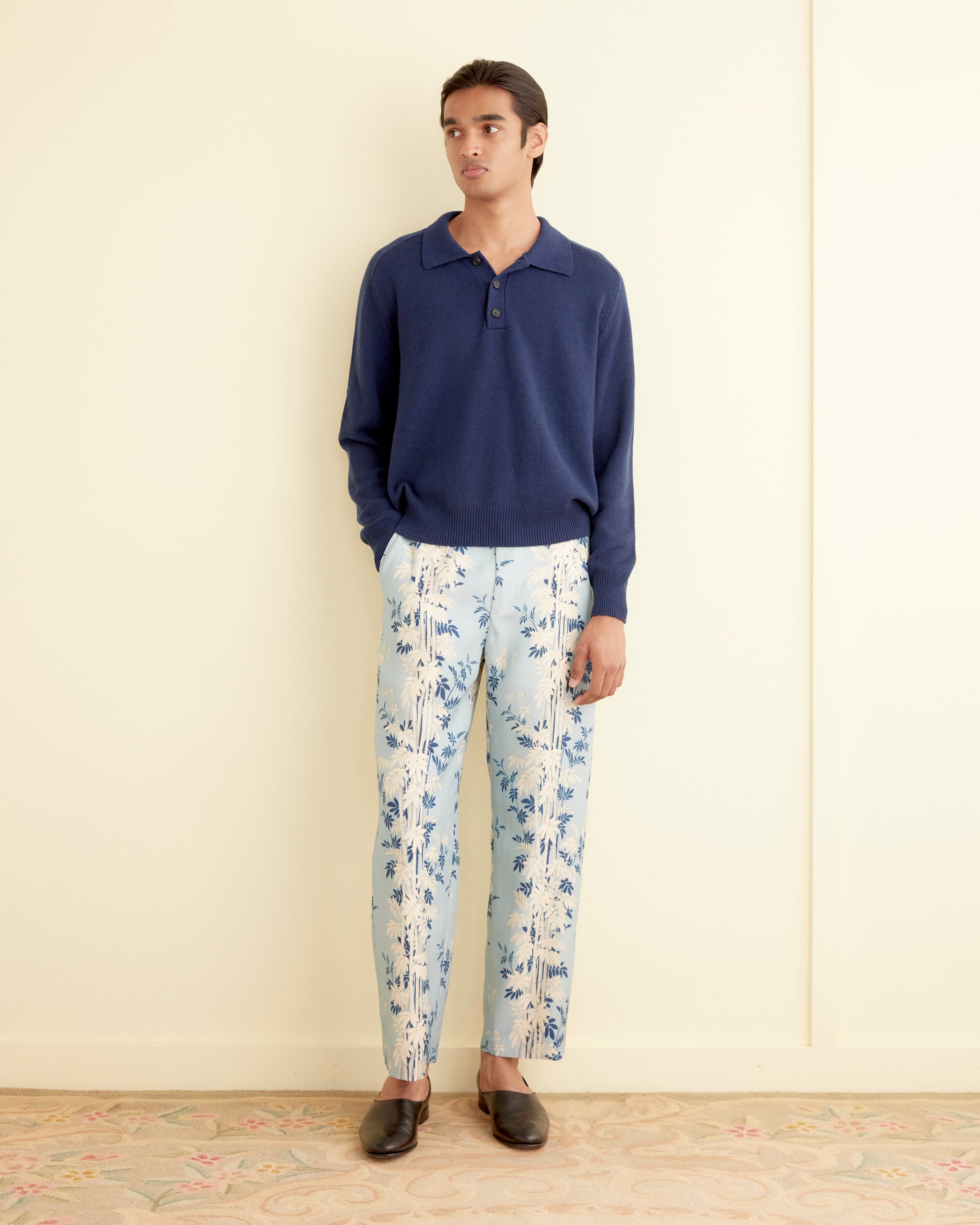 Cashmere Polo - Navy – BODE