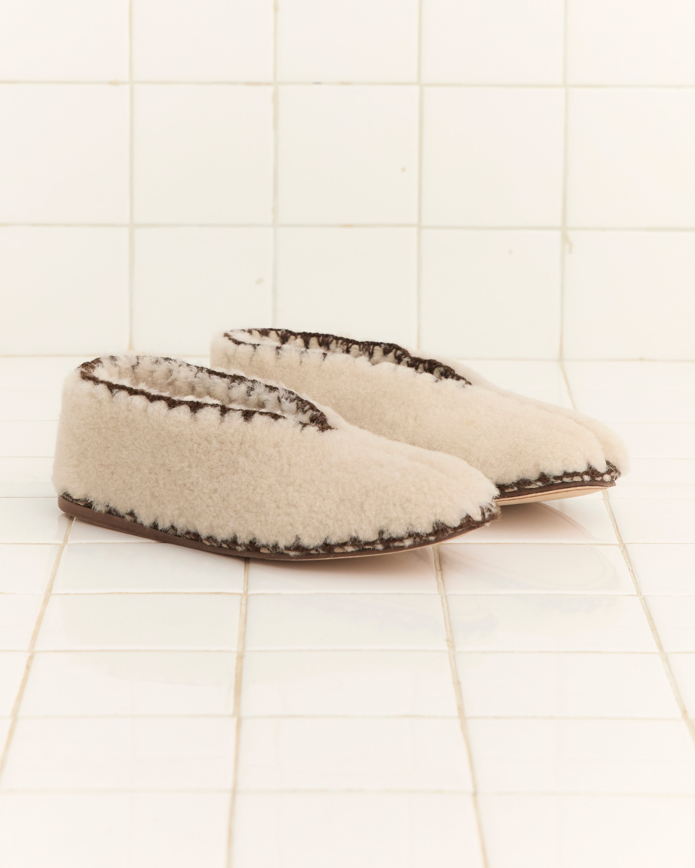Cream Greco Shearling Shoe – BODE
