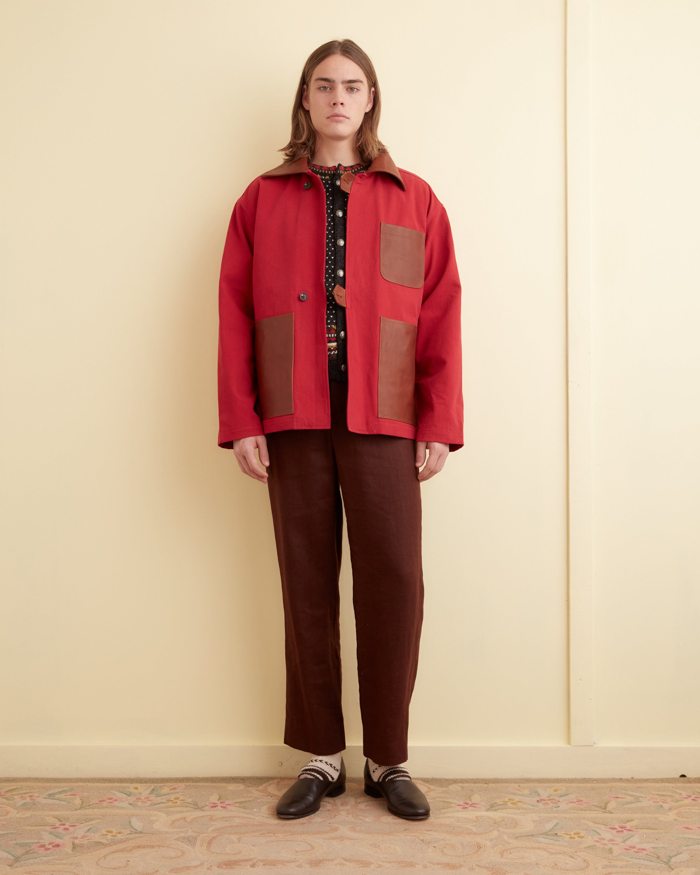 Leather Tab Jacket - Flame – BODE