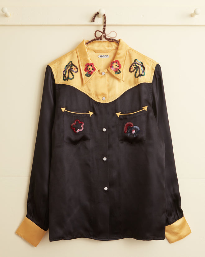 Sequin Rodeo Shirt - Gold/Black – BODE