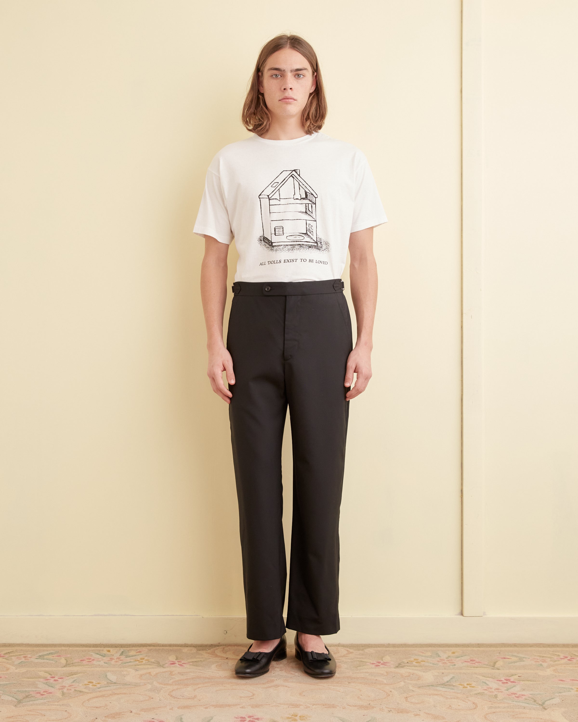 Tropical Wool Side-Buckle Trousers - Black – BODE