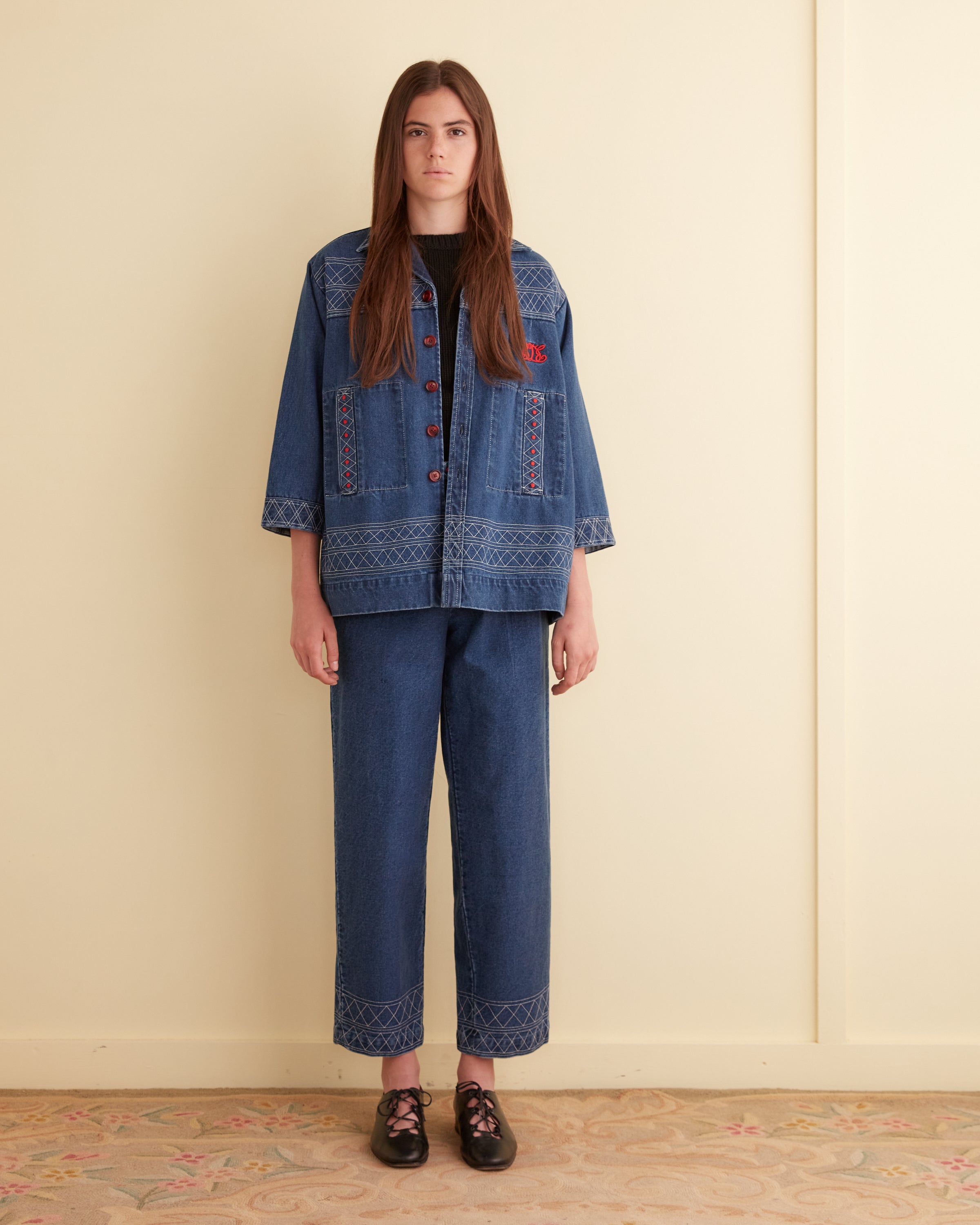 Embroidered Denim Quincy Jacket – BODE